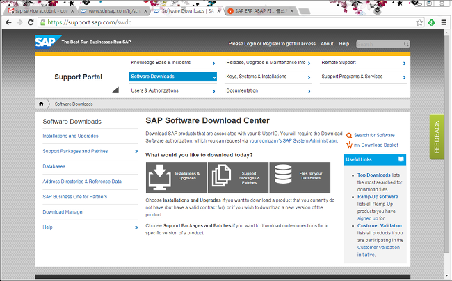 SAP Software Download Center에 접속해보자