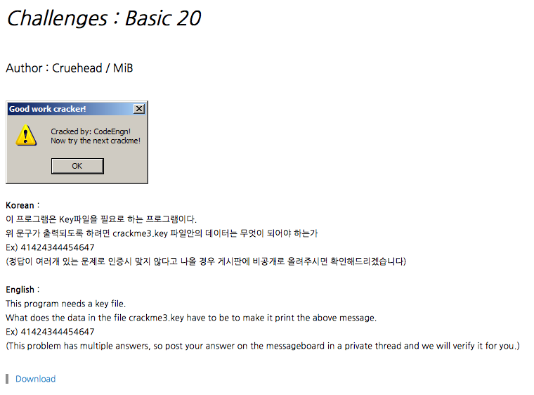 Code Engn - Basic 20 RCE