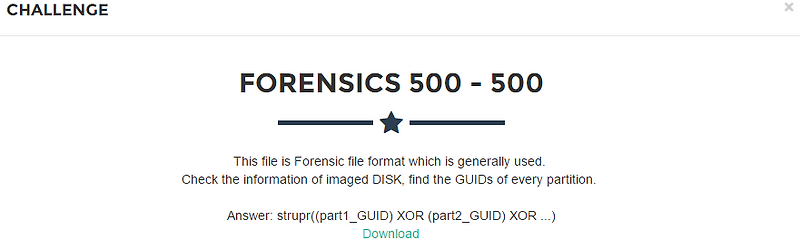 codegate 2012 - forensic 500 (EVF 파일 분석, GPT파티션 분석)
