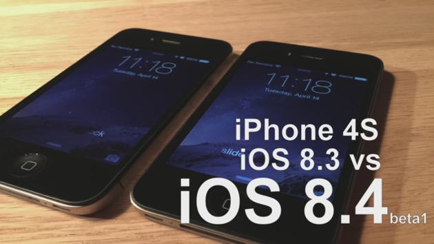 iOS 7.1.2 vs iOS 8.3 vs iOS 8.4 Beta 1 버전 아이폰4S, 아이폰5 속도 테스트 영상