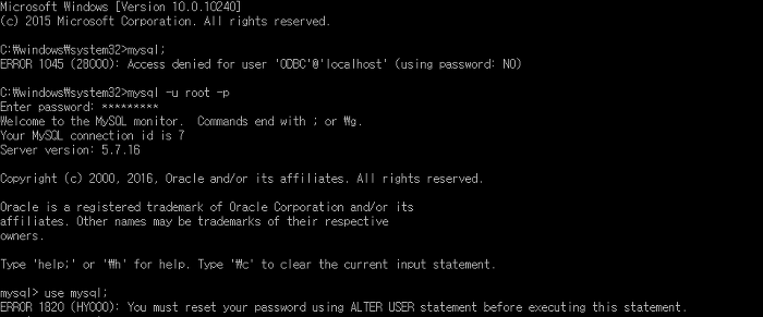Mysql You Must Reset Your Password Using Alter User Statement Before Executing This Statement