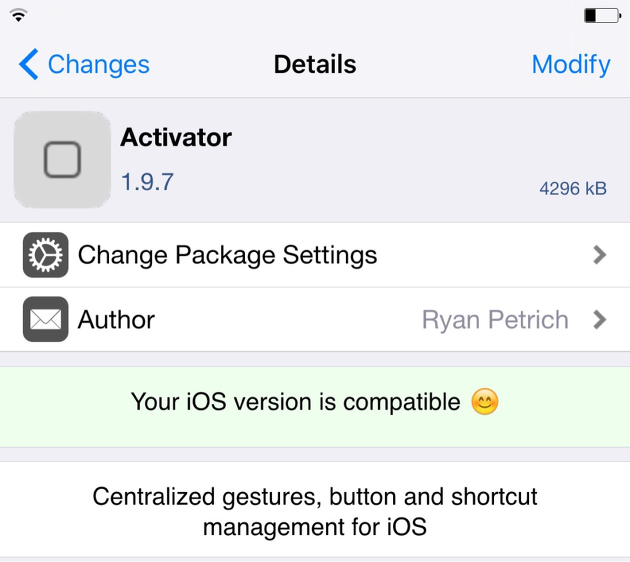 Activator iOS 9 v1.9.7 업데이트와 변경사항
