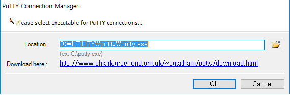putty를 멀티윈도우로 활용하는 putty connection manager
