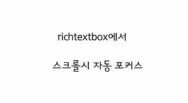 c#〃윈폼(Winform) richtextbox에서 스크롤시 자동 포커스 맞추기