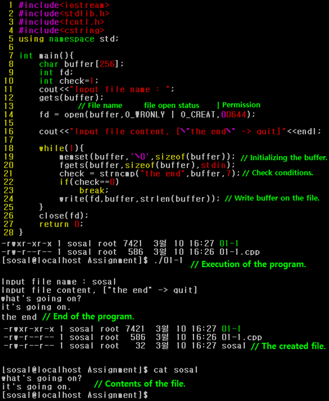 Linux File system-call assignment