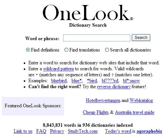 OneLook Dictionary Search