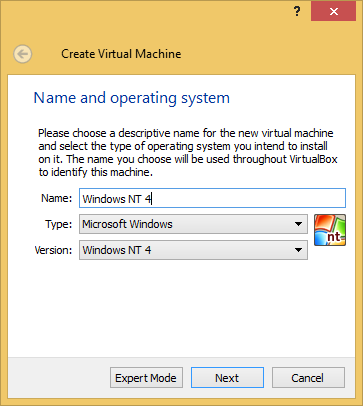 VirtualBox 로 Windows NT 4.0 설치하기