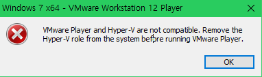 VMware Player Hyper-V 끄는 방법