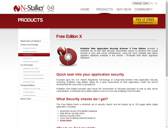 N-Stalker, 웹 취약점 데이터베이스를 기반으로 하는 웹 취약점 스캐너
