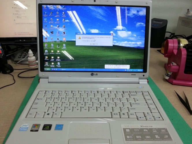 LG,R410,LED,케이블손상,도광판교체