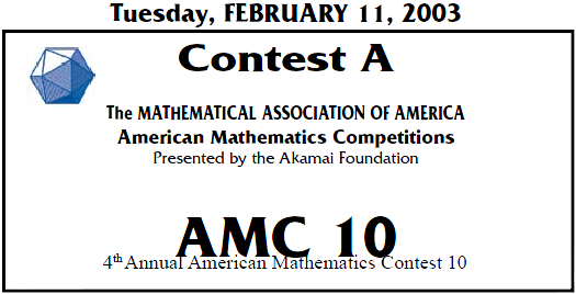 [AMC 10] 2003 American Mathematics Contest 10