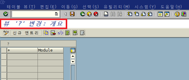 SM30 Maintenance View 실행시 상단 타이틀 깨지는 현상