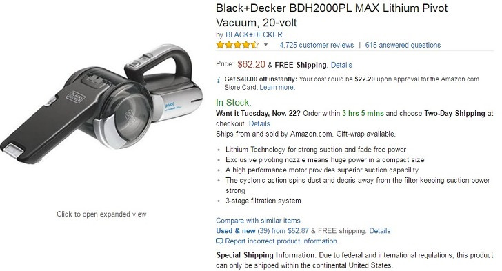 블랙앤데커 무선진공청소기(Black+Decker BDH2000PL, 20Volt) 사용기