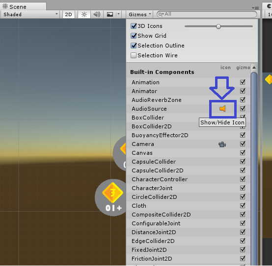 kjun.kr (kjcoder.tistory.com) :: Unity에서 오디오 소스 아이콘 숨기기