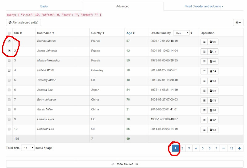 vue2-datatable select multi check box 상태 유지 하기