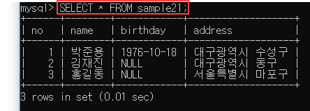 [MySQL] SELECT , DESC, WHERE 명령