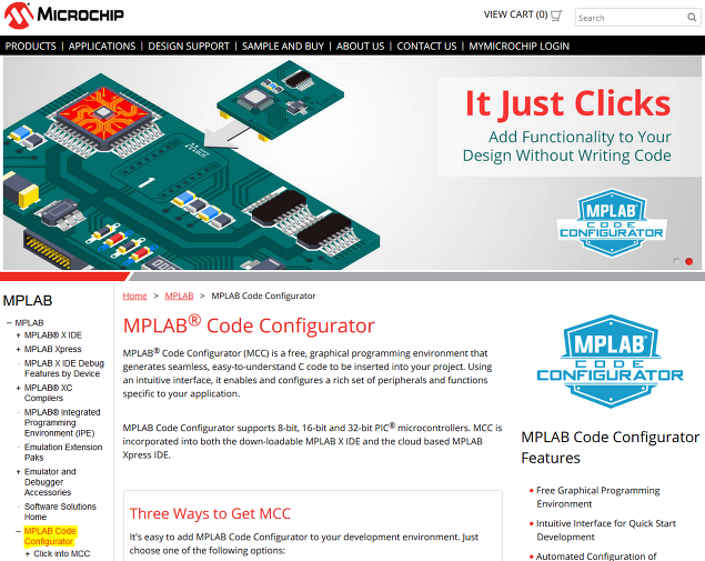 PIC18, MPLAB Code Configurator 설치