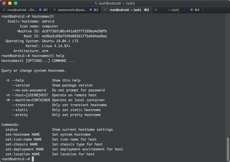 hostnamectl - 호스트명 (hostname) 관리 도구