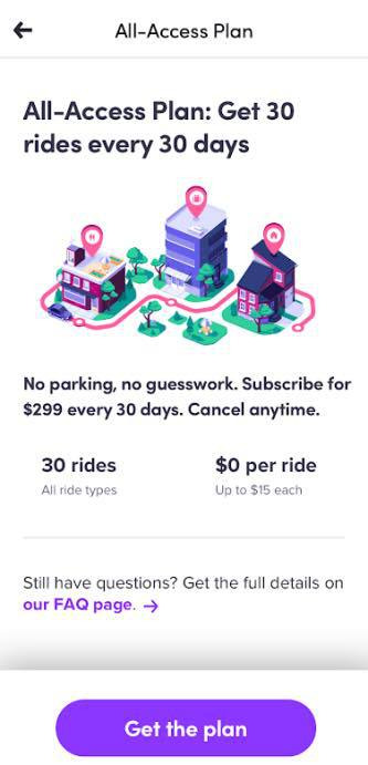 Lyft, 월 299달러 subscription 상품 출시