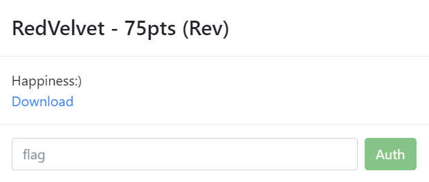 [Codegate 2018 Qualifier] Rev – RedVelvet :: choiys