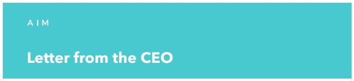 [AIM] CEO가 드리는 글