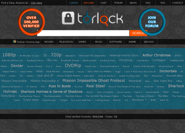 Torlock - 토렌트 씨앗 파일 검색