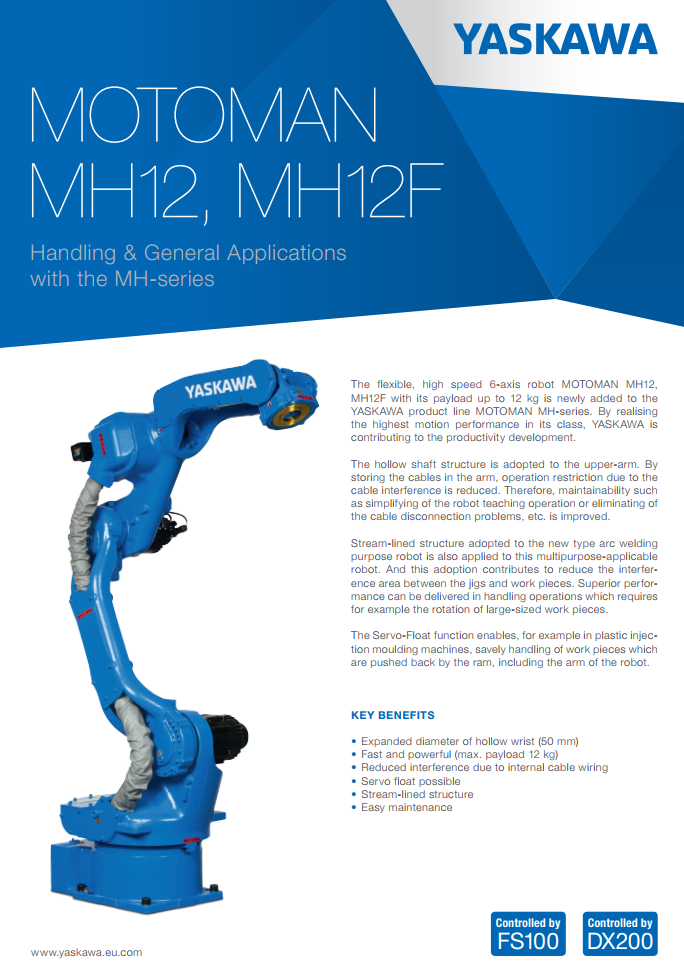 MOTOMAN MH12 MH12F YASKAWA 야스카와 수리문의 구매문의 제품메뉴얼 사용자설명서 1522-7409