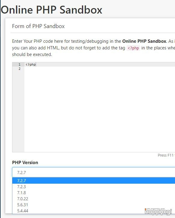 [해피CGI][cgimall] 온라인 php 샌드박스 - php-sandbox