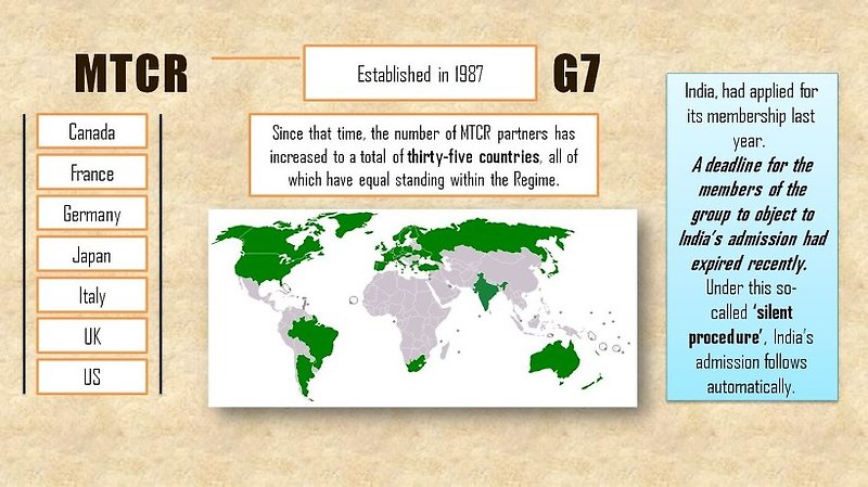 미사일 기술 통제 체제, MTCR(Missile Technology Control Regime)