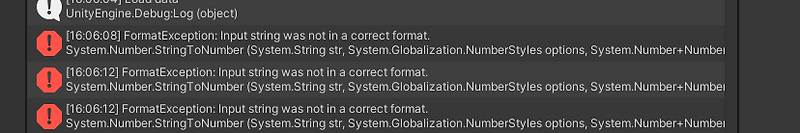 공허 Unity Formatexception Input String Was Not In A Correct Format 문자열 정수실수 형 변환