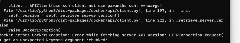 Docker에러 Error While Fetching Server Api Version Connectionrequestchunked