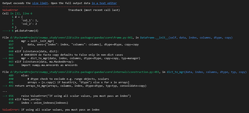 Python Dataframe 생성 시 Valueerror If Using All Scalar Values You Must Pass An Index
