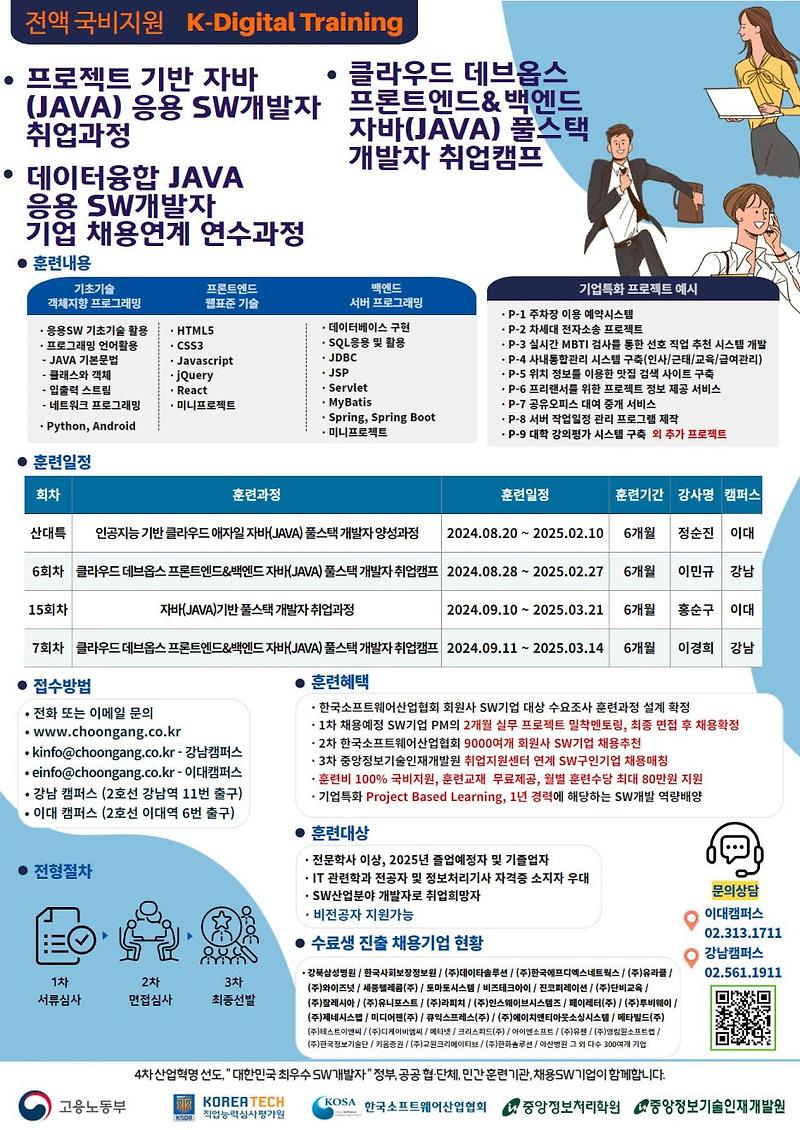 교육 대외활동 중앙정보기술인재개발원 클라우드 데브옵스 자바java 풀스택 개발자 취업캠프