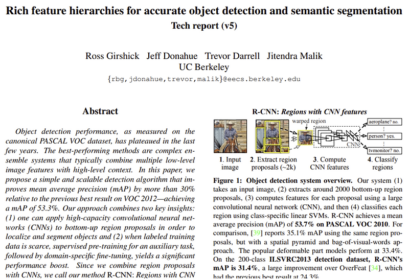 R Cnn2014 Rich Feature Hierarchies For Accurate Object Detection And Semantic Segmentation