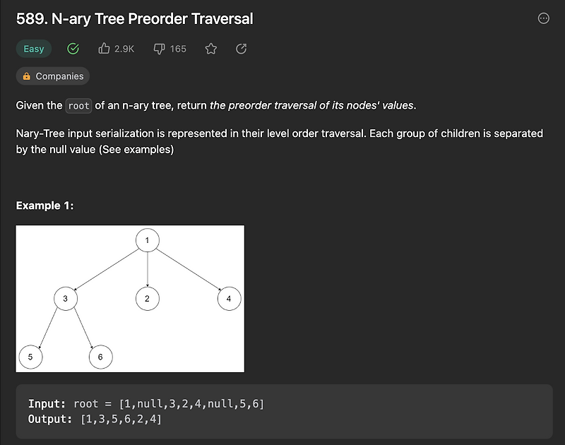 리트코드leetcodepython 589 N Ary Tree Preorder Traversal