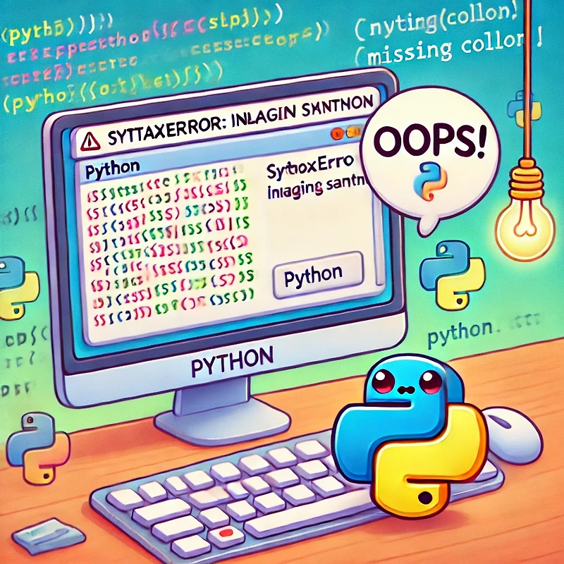 Python 오류 해결 Syntaxerror Invalid Syntax 누락된 콜론 하나가 문제였다