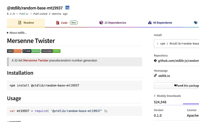 Typescript Javascript 환경에서 메르센 트위스터 Mt19937 알고리즘 사용하여 난수 생성하기