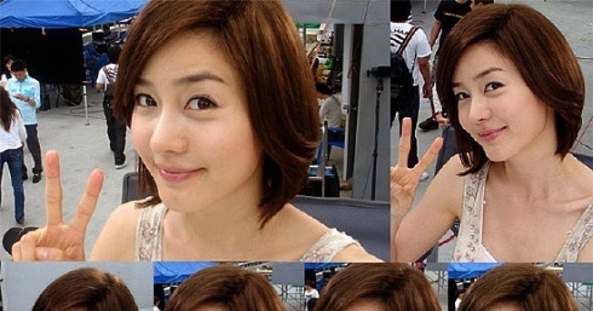 성유리, CF 현장 단발머리 셀카 공개