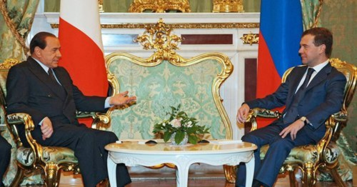 RUSSIA ITALY MEDVEDEV BERLUSCONI DIPLOMACY