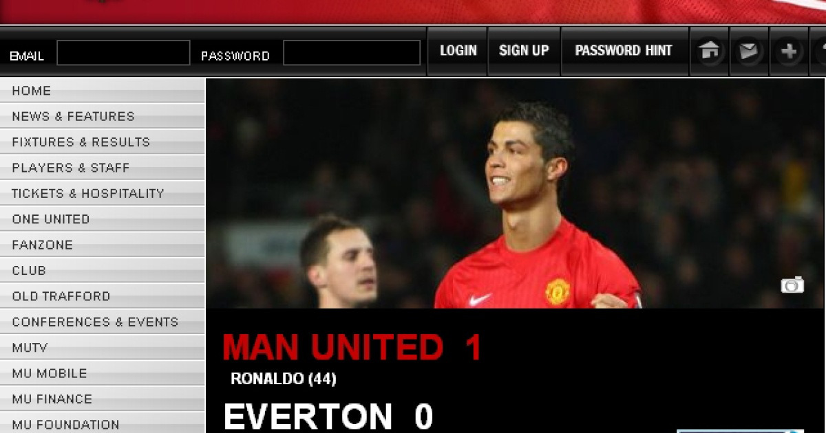 [EPL-24R] '호날두 결승골' 맨유, 에버턴에 1-0 신승.. 박지성 풀타임 맹활약