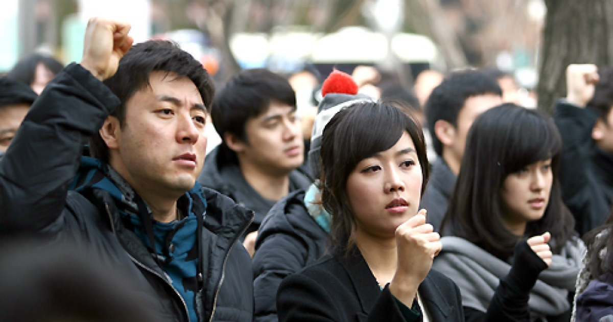 [MD포토] MBC 아나운서들, '언론노조 출정식 참석'