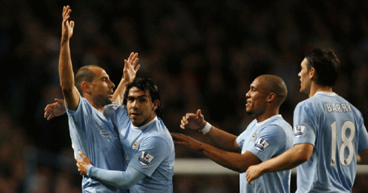 [EPL 7R] '테베스 2골' 맨시티, 웨스트햄 꺾고 5위 등극