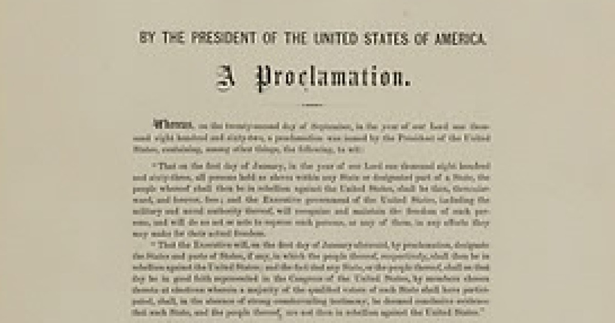 USA SOTHEBY'S EMANCIPATION PROCLAMATION