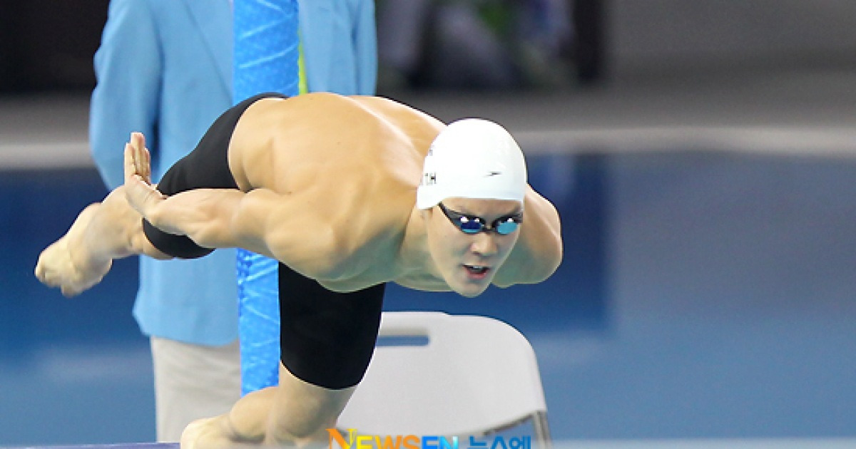 [AG 포토엔]200m 박태환 시상식 금메달 쾌거 '스타트 속도도 남달라'