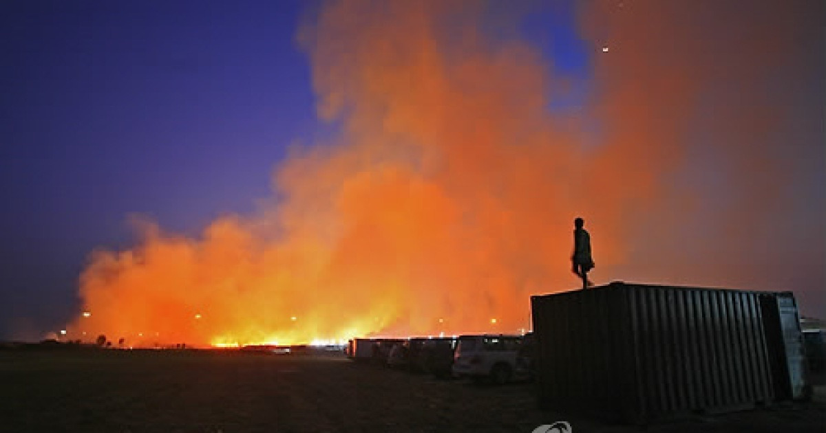 MYANMAR FIRE THILAWA DEEP SEA PORT