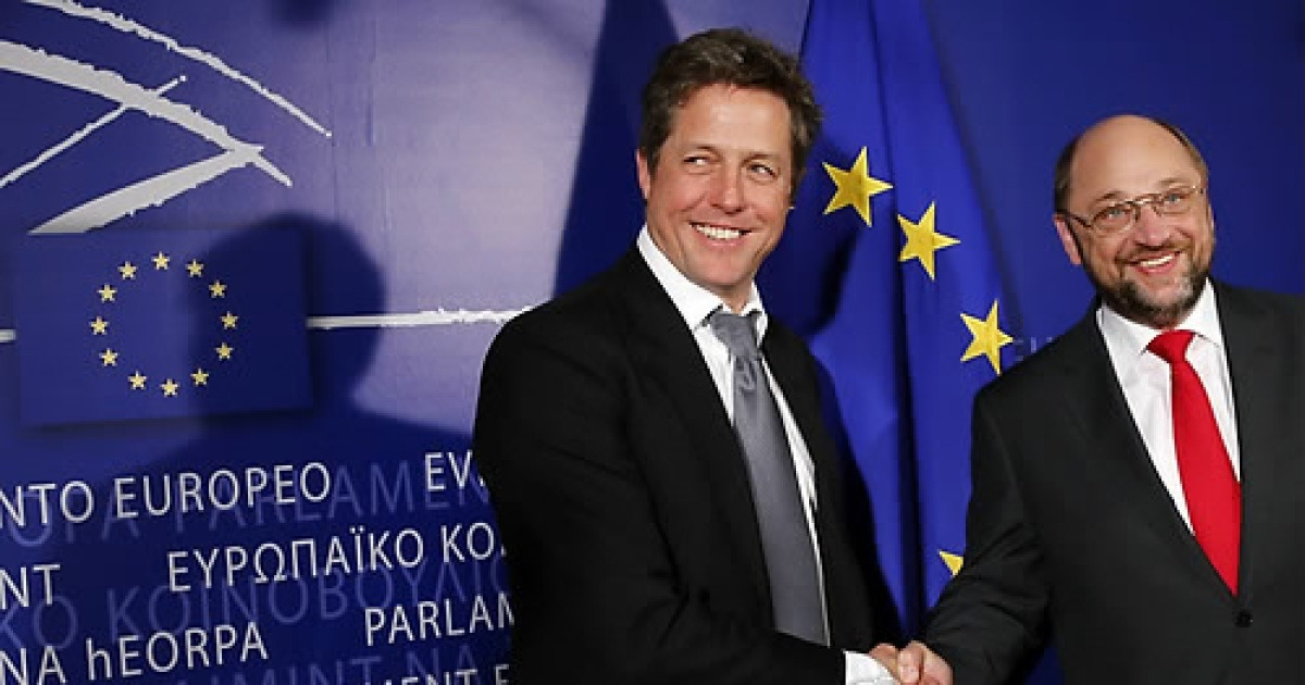 BELGIUM EU PARLIAMENT HUGH GRANT VISIT
