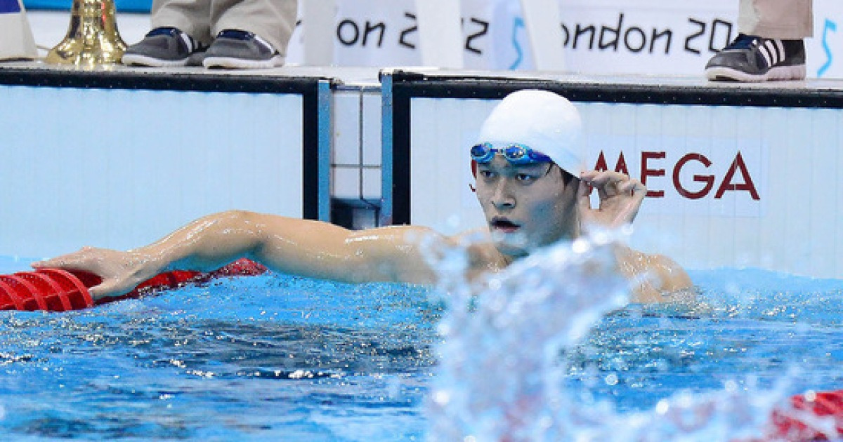 [사진]1500m 쑨양,'여유로운 기다림'