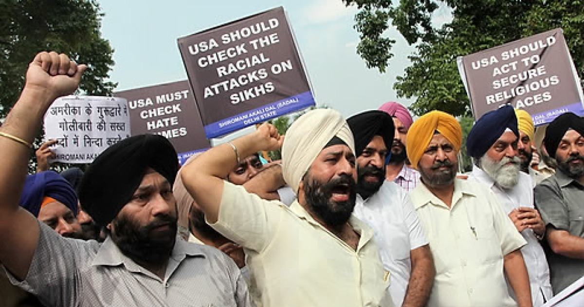 INDIA SIKH PROTEST AGAINST USA SHOOTING