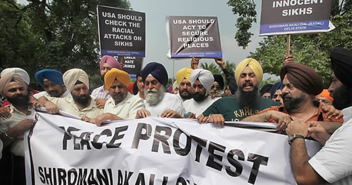 INDIA SIKH PROTEST AGAINST USA SHOOTING
