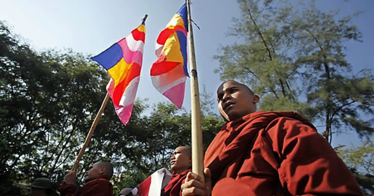 MYANMAR MONK PROTEST AGAINST VIOLENCE IN MONYWA